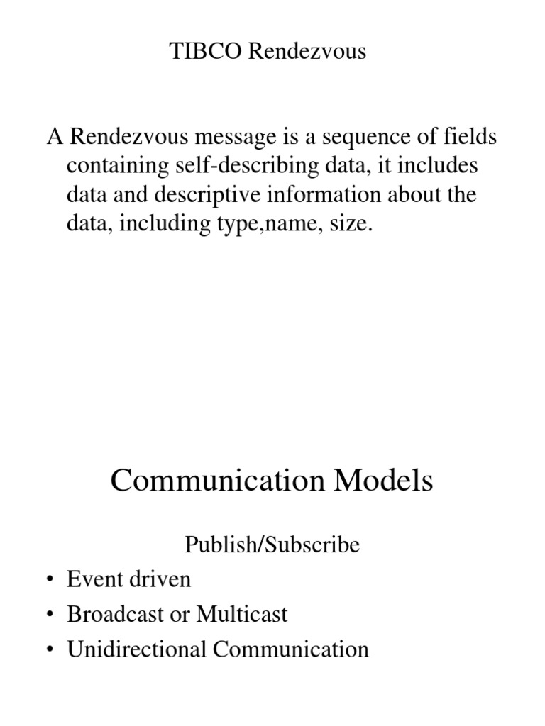 TIBCO Rendezvous | PDF | Multicast | Communications Protocols