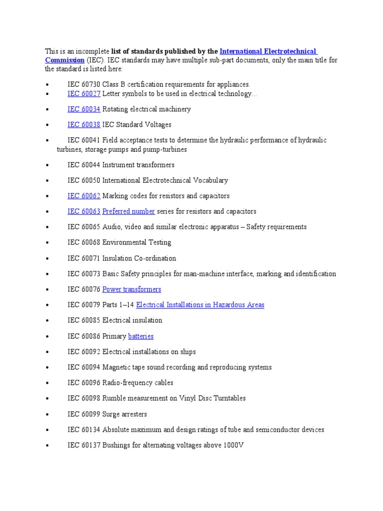 Iec Codes | PDF | Electrical Wiring | International Electrotechnical ...