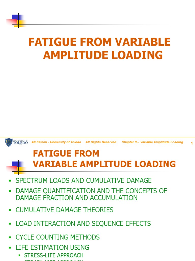 Chapter - 9 - Fatigue From Variable Amplitude Loading | PDF | Fatigue (Material) | Deformation ...