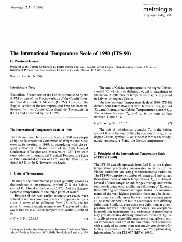 Preston-Thomas - Metrologia - 27 - (1990) - 3 The International ...