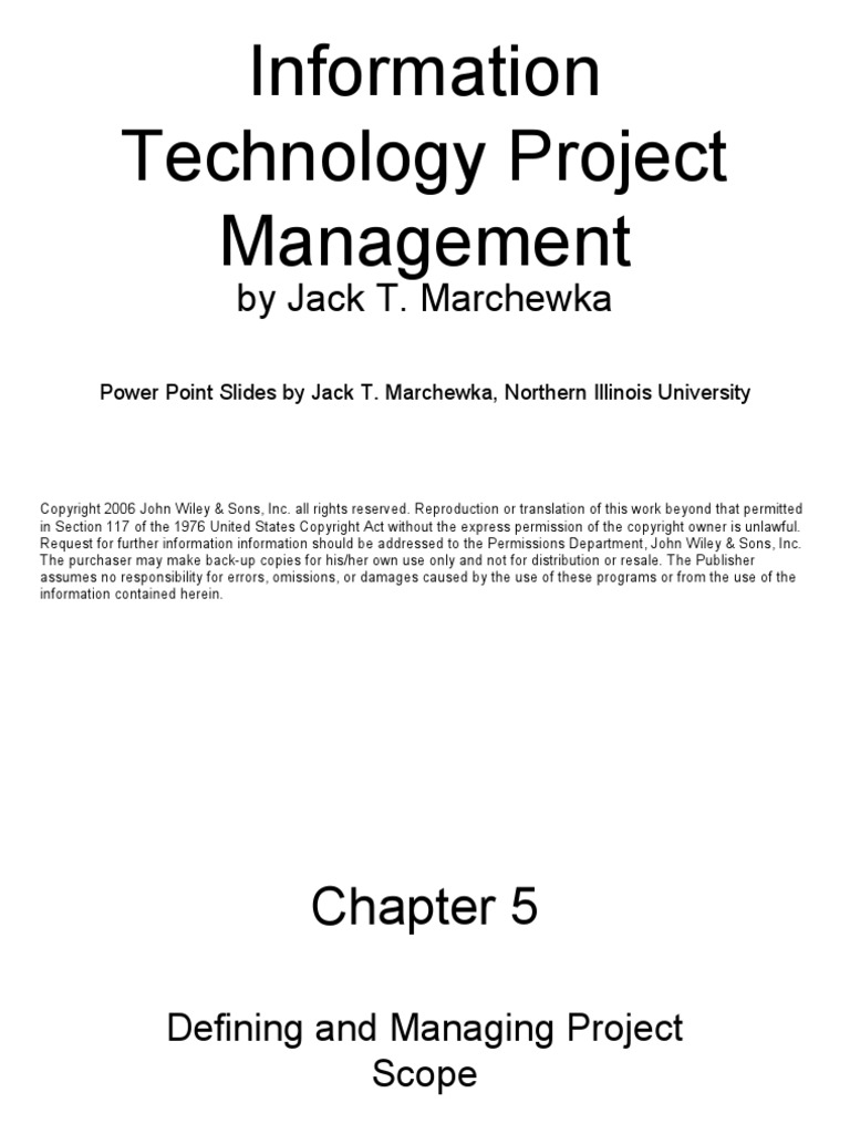 IT Project Management - ch05 by Marchewka | PDF | Information ...