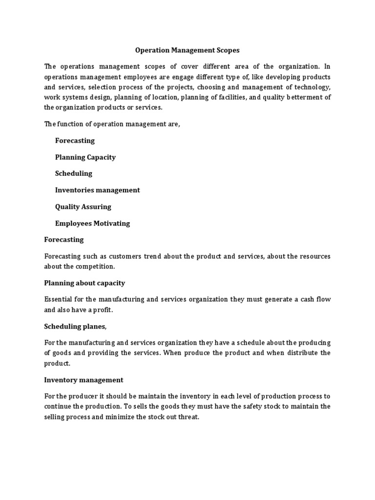 The Scope of Operations Management | Operations Management | Inventory