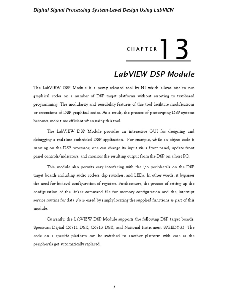 Labview DSP Module: Digital Signal Processing System-Level Design Using Labview | PDF | Digital ...