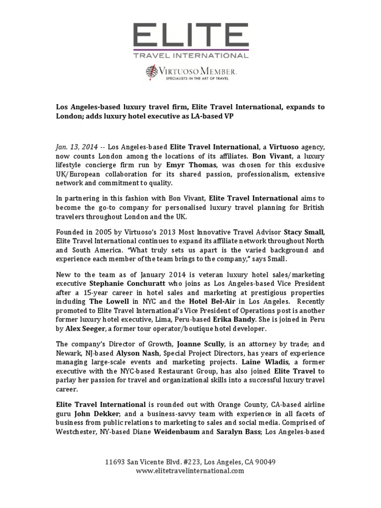 ETI Press Release | PDF | Hospitality Industry | Hotel