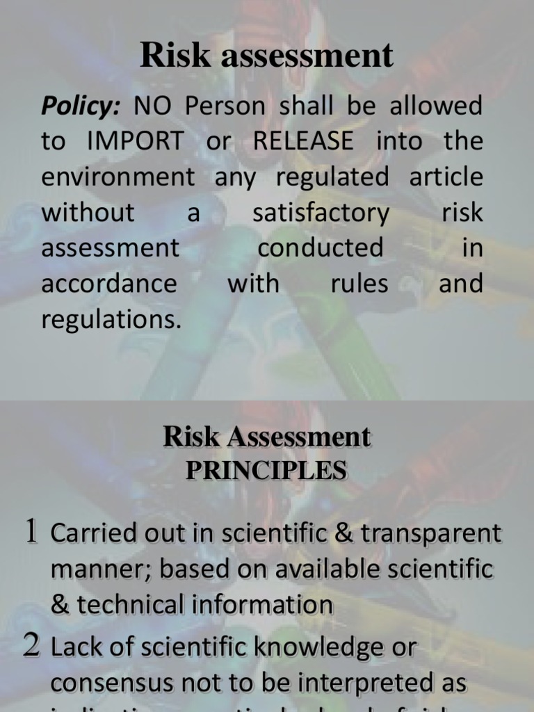 Risk Assessment: Policy: NO Person Shall Be Allowed | PDF | Risk ...