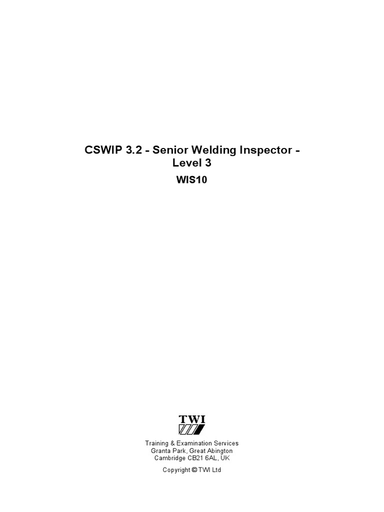 CSWIP 3.2 LATEST WIS10-Mar-2011 | PDF | Welding | Construction