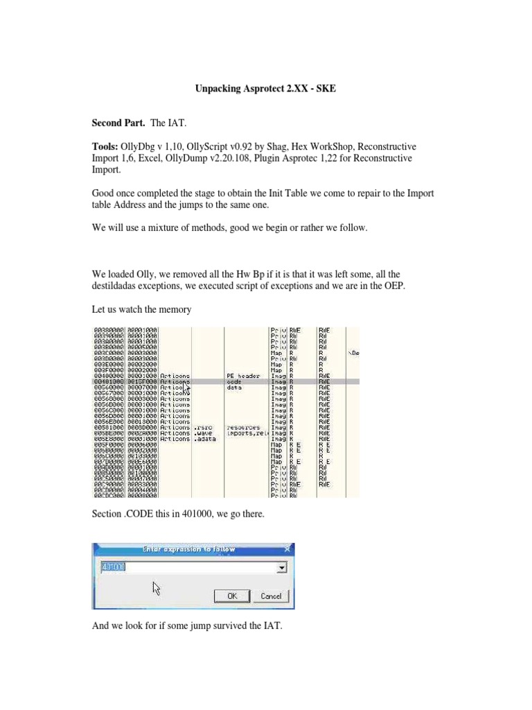 Unpacking Asprotect 2.Xx SKE - Part 2 IAT Rebuilding | PDF | Areas Of ...