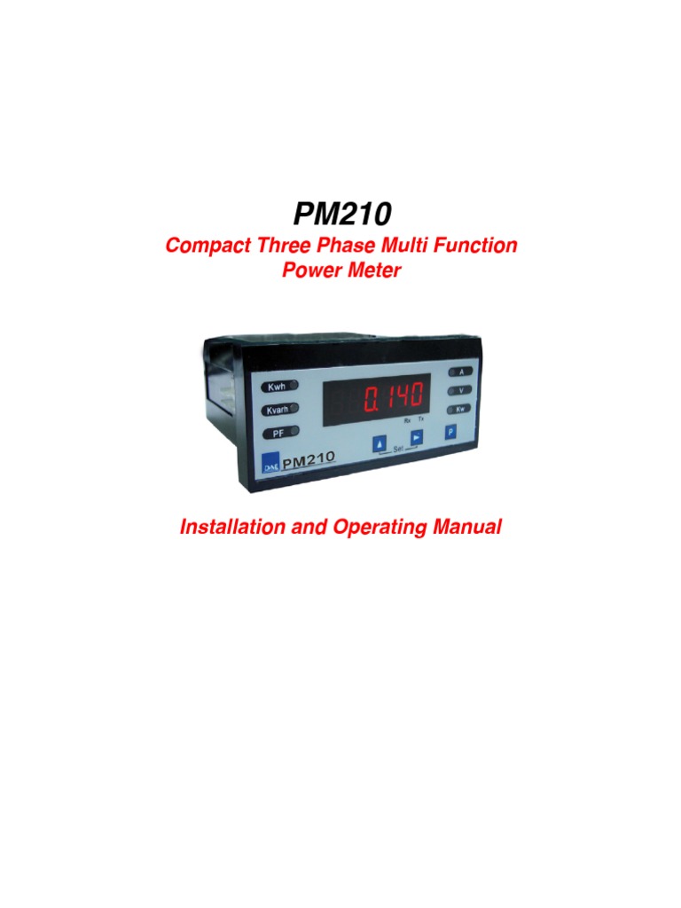 PM210 Manual-3.1e | PDF | Electrical Engineering | Electricity