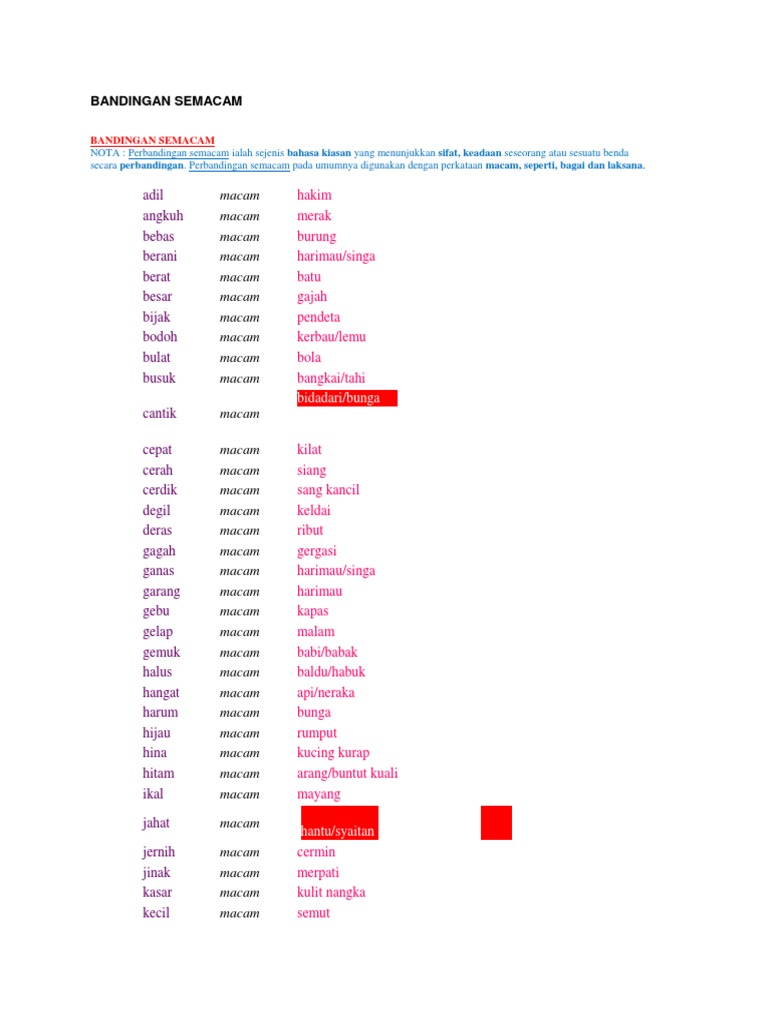 Jenis Perbandingan Semacam | PDF