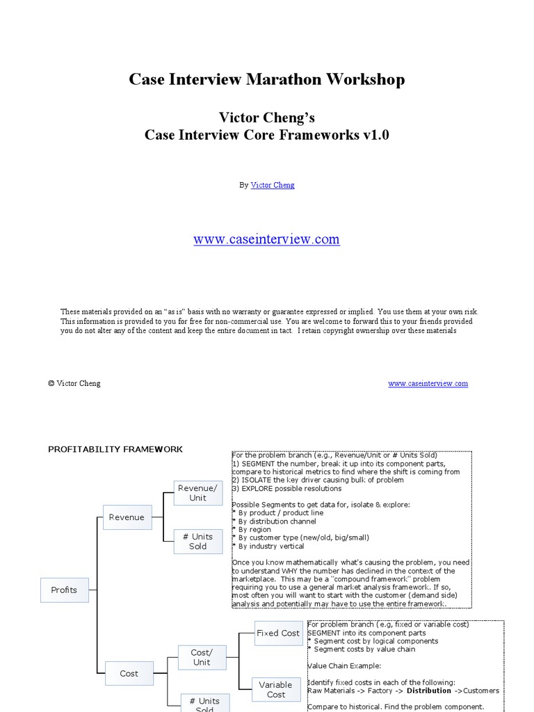 Case Interview Frameworks | PDF