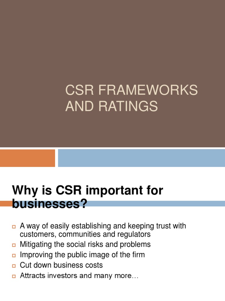 CSR Frameworks and Ratings | Download Free PDF | Corporate Social ...