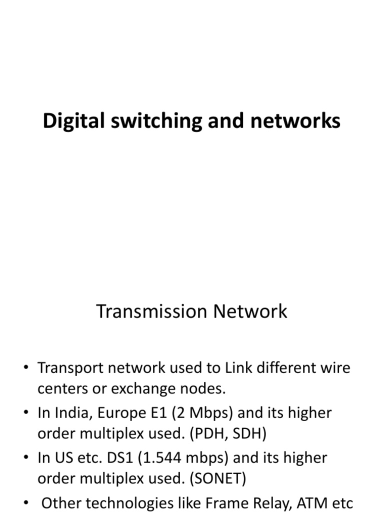 Digital Switching | PDF | Multiplexing | Computer Data Storage