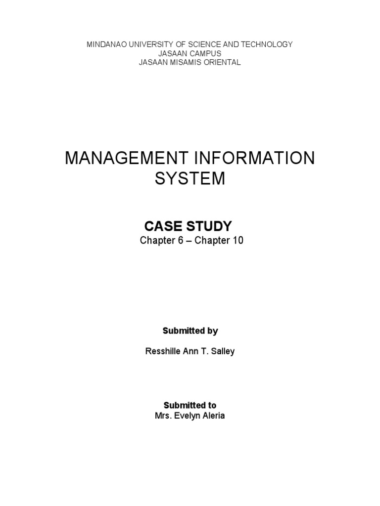 Management Information System - Case Study | PDF | Databases | Software ...