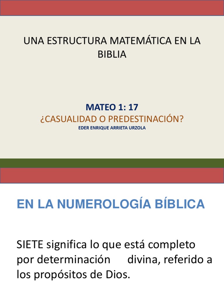 Una Estructura Matematica en La Biblia 1 | PDF | Biblia | Jesús