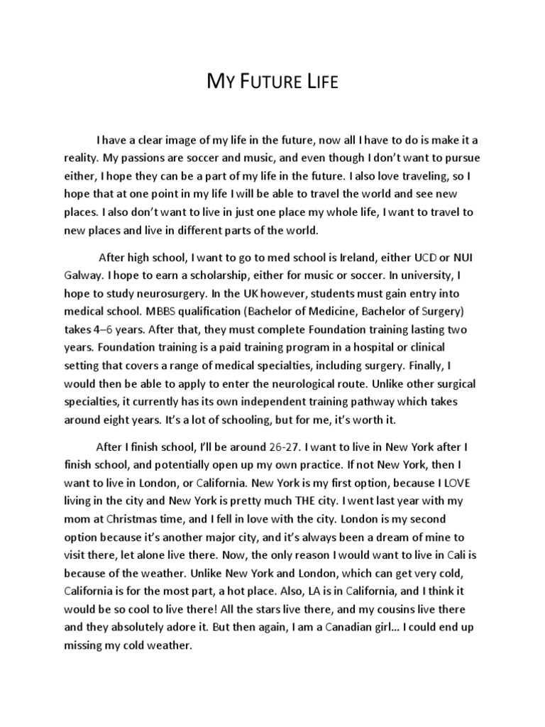My Future Life Goals and Dreams | PDF | Medical School | Medicine