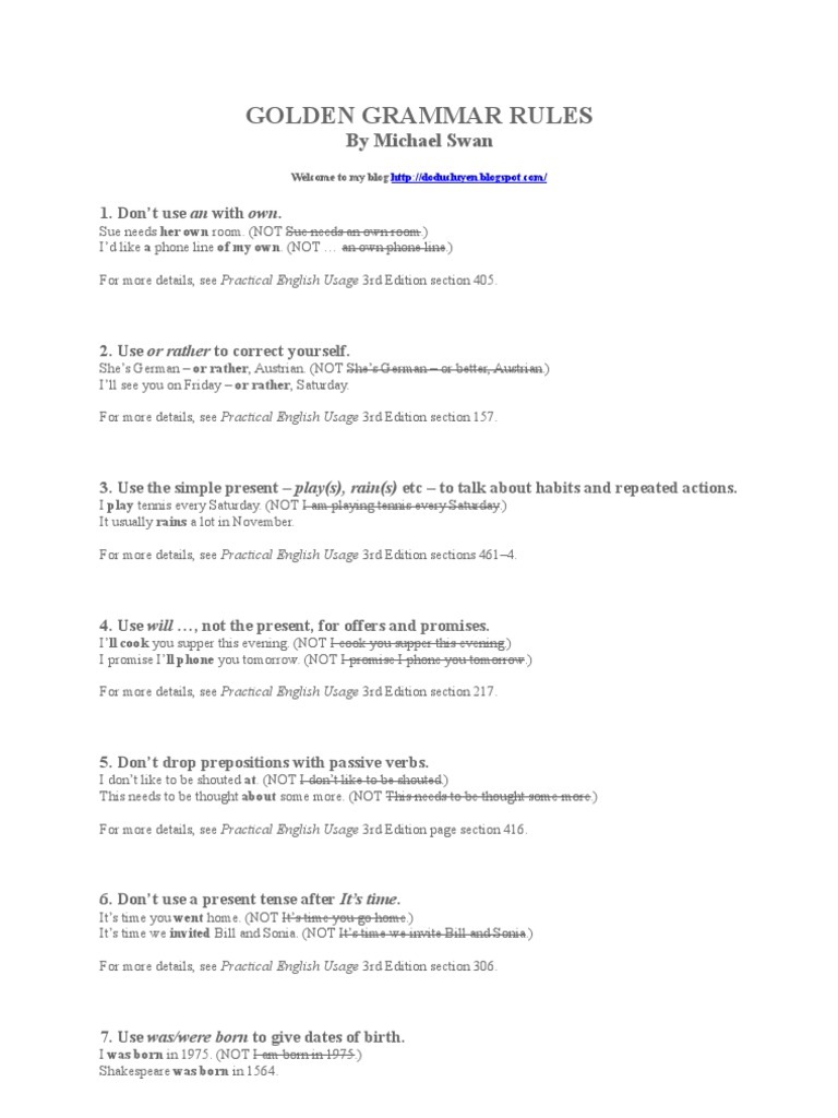 Essential Golden Grammar Rules | PDF | Plural | English Language