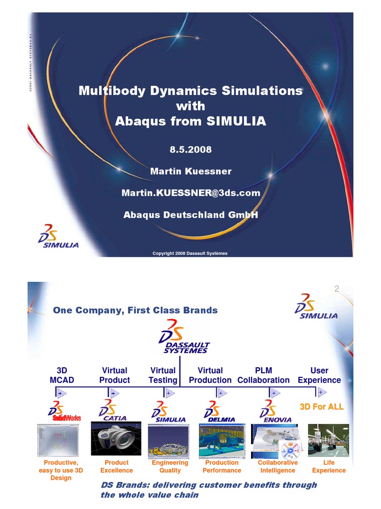 Multibody Dynamics Simulations With Abaqus From SIMULIA | Simulation | Finite Element Method ...