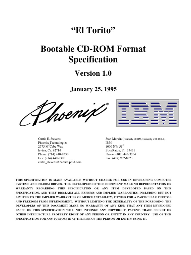 "El Torito" Bootable CD-ROM Format | PDF | Booting | Bios