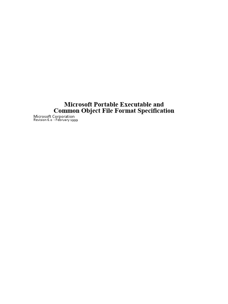 Portable Executable and Common Object File Format Specification | Unduh ...