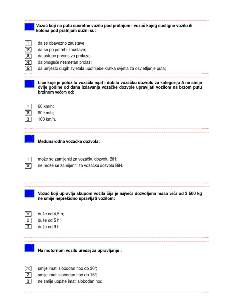 Testovi Za Vozacki | PDF