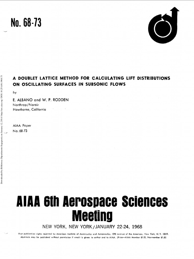 Doublet Lattice Method | PDF | Aerodynamics | Lift (Force)