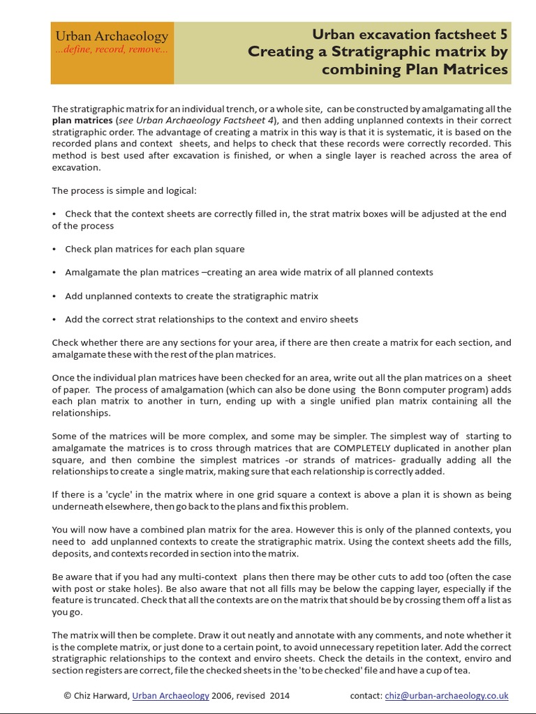 Creating Stratigraphic Matrices by Combining Plan Matrices | PDF ...