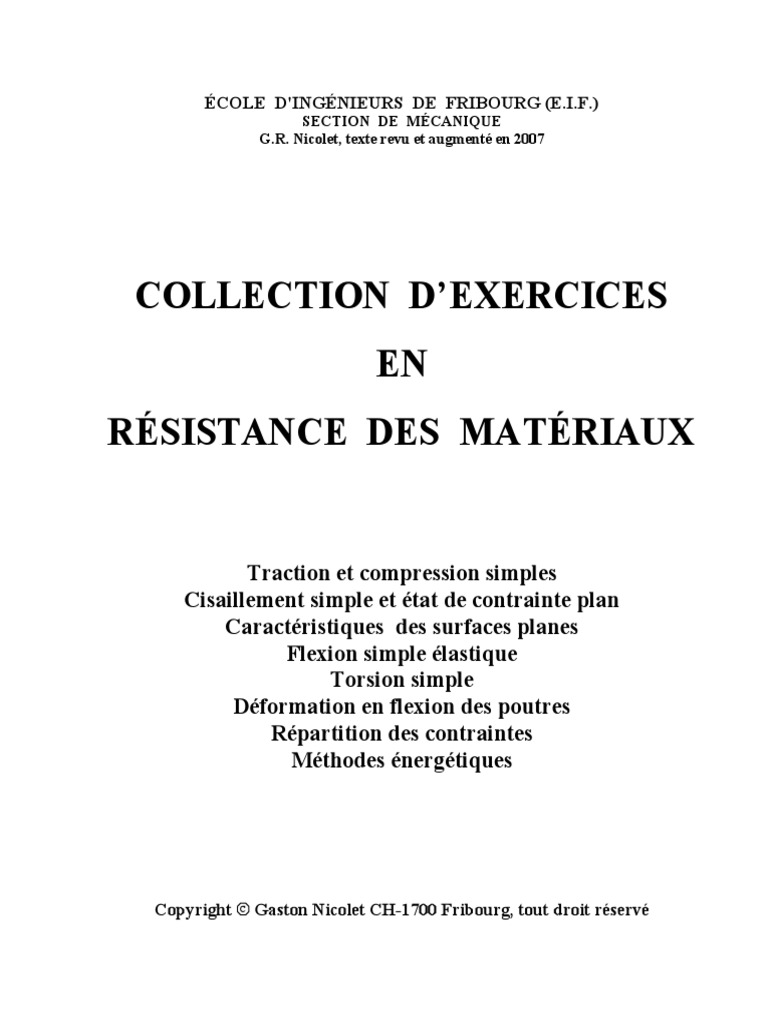 RM Exercice S | PDF | Résistance des matériaux | Élasticité (Physique)