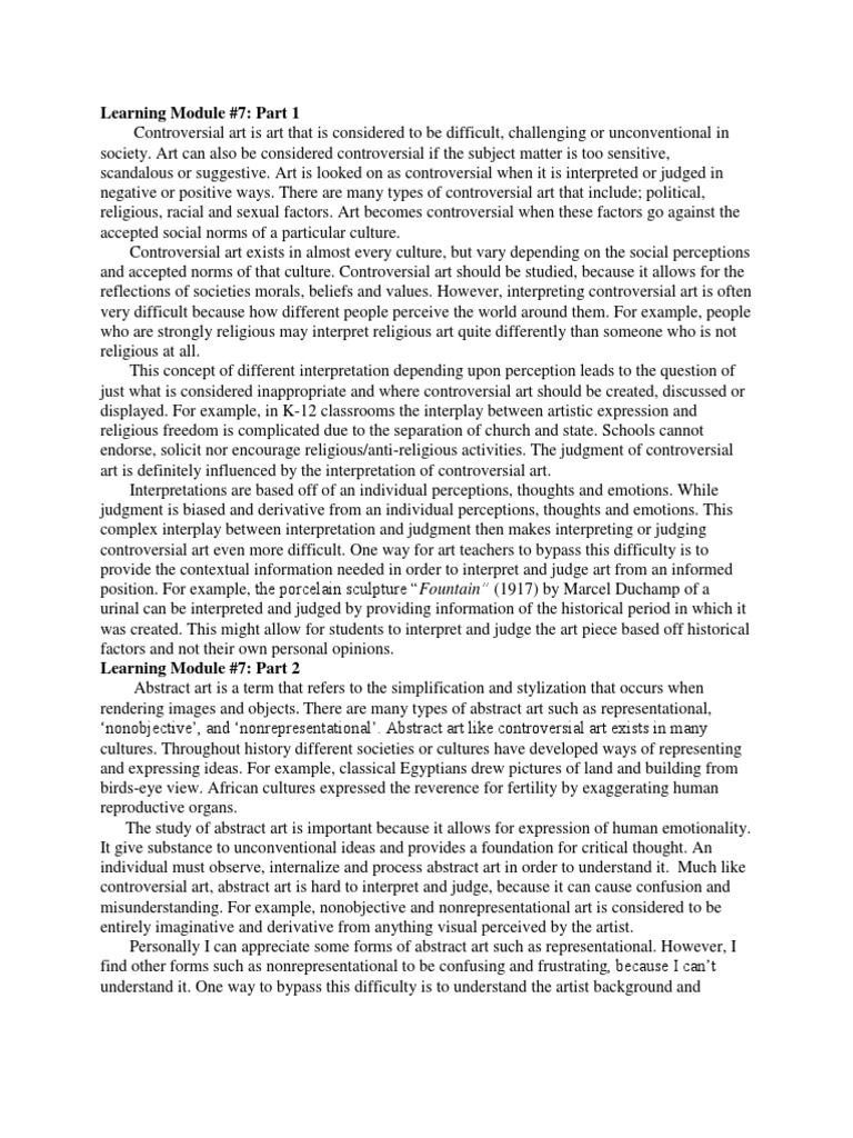 Learning Module 7 | PDF | Abstract Art | Perception