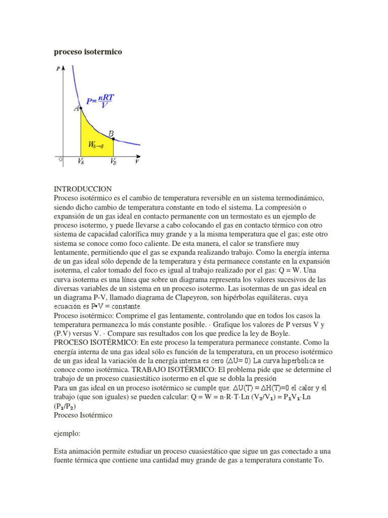 Proceso Isotermico | PDF | Gases | Termodinámica