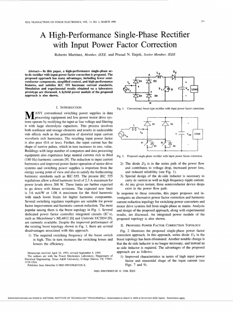 A High-Performance Single-Phase Rectifier | PDF | Rectifier | Power ...
