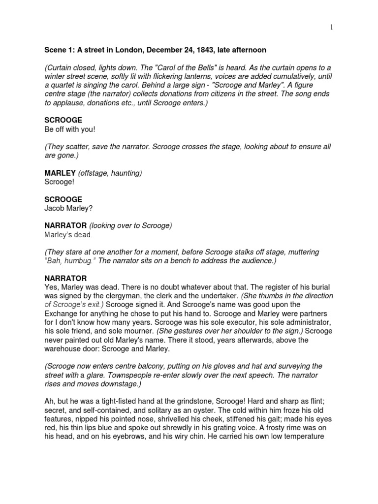Cc Script Final | Ebenezer Scrooge | Tiny Tim (A Christmas Carol ...