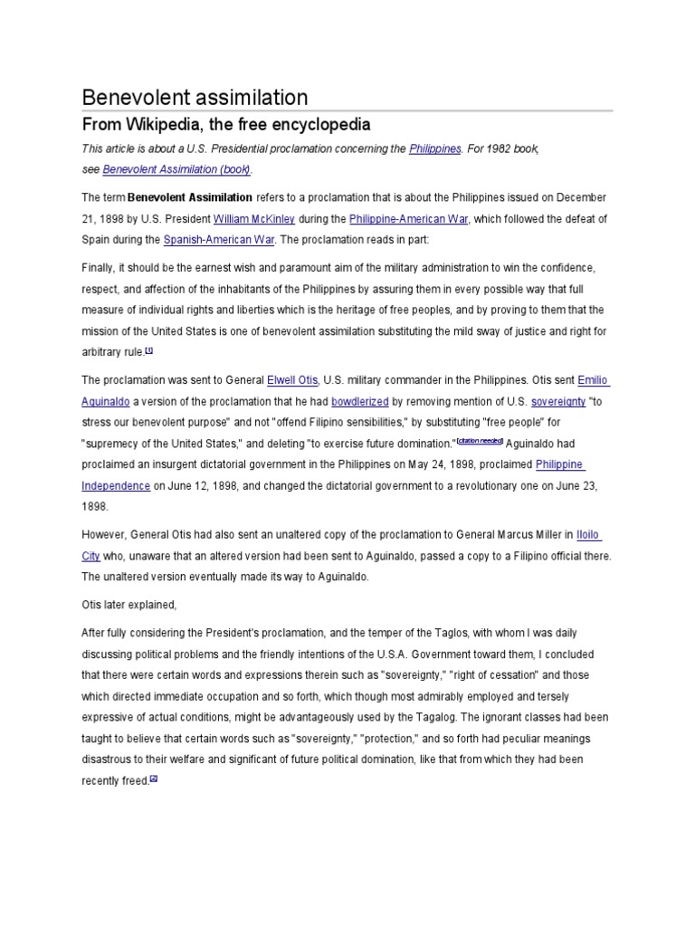Benevolent Assimilation | PDF | Philippines