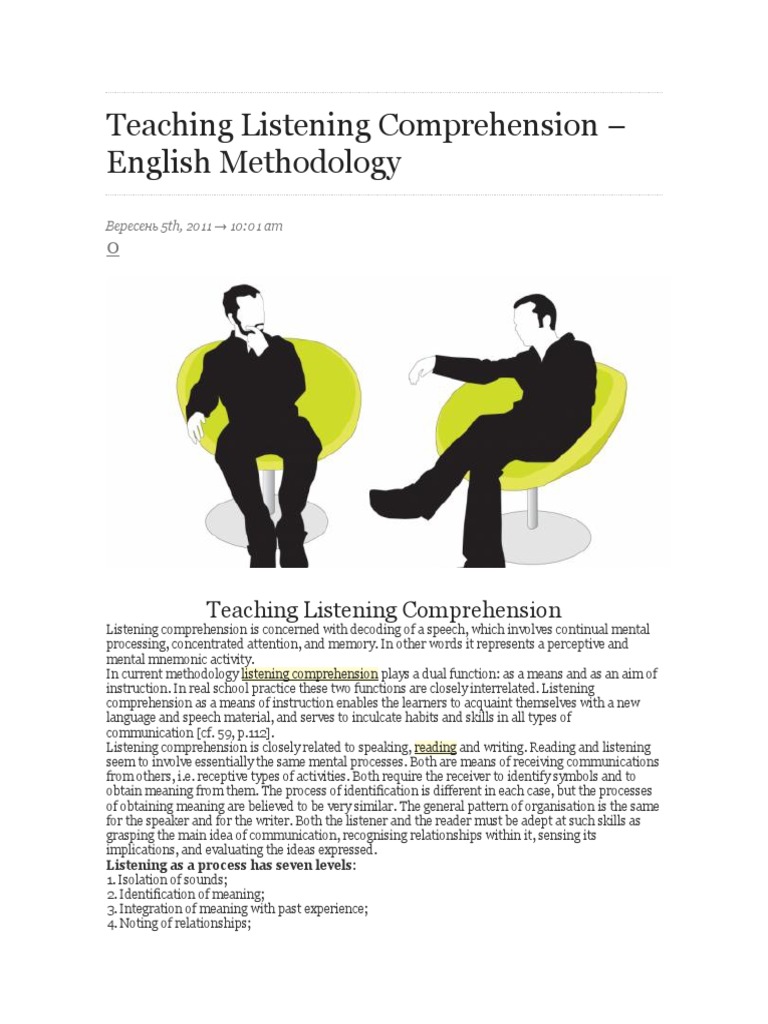 Teaching Listening Comprehension Skills | PDF | Reading Comprehension ...