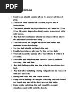 Throwball Rules | PDF | Sport Variants | Games Of Physical Skill