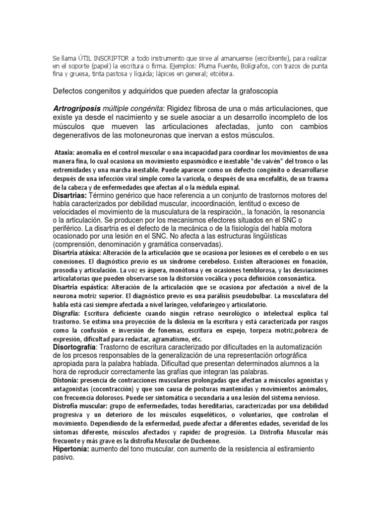 Tintas (Grafoscopia) | PDF | Músculo | Enfermedades y trastornos