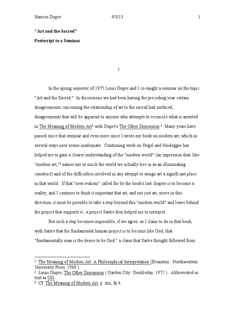 Art and The Sacred - Karsten Harries | PDF | Aesthetics | Transcendence ...