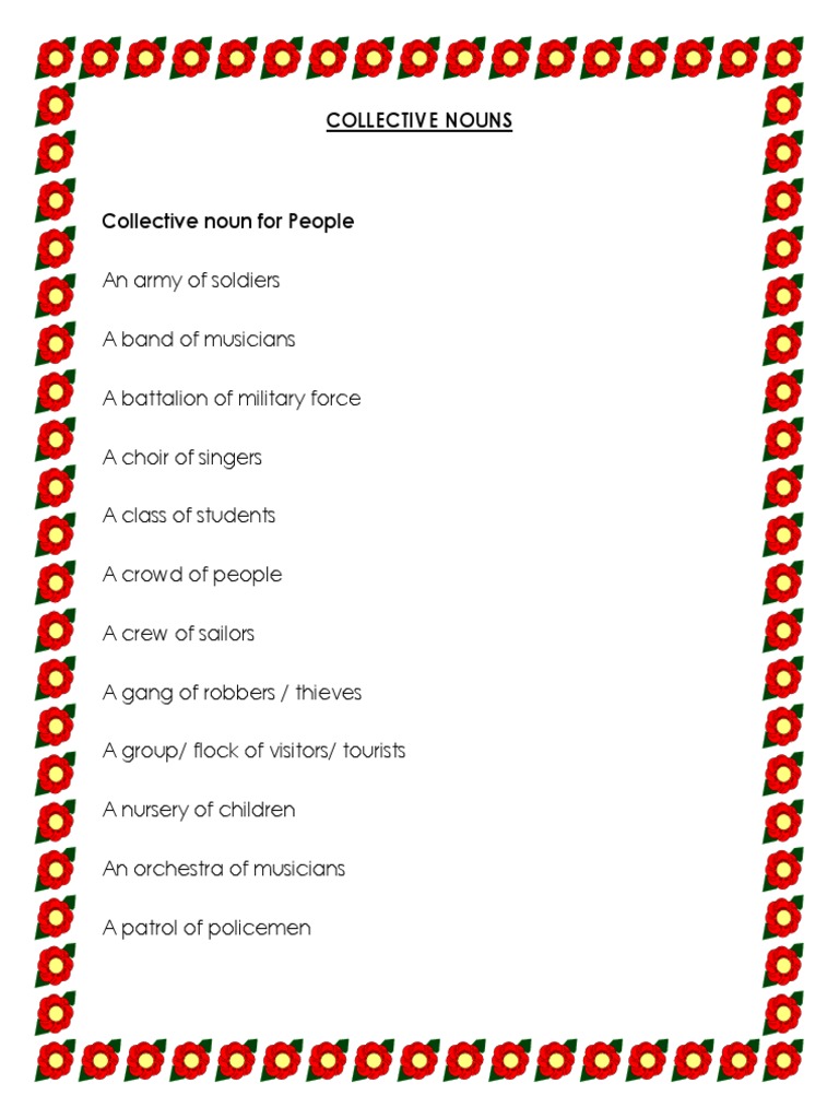 Collective Nouns | PDF | Organisms | Nature