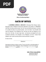 Invitation Letter to Guests - Oath Taking