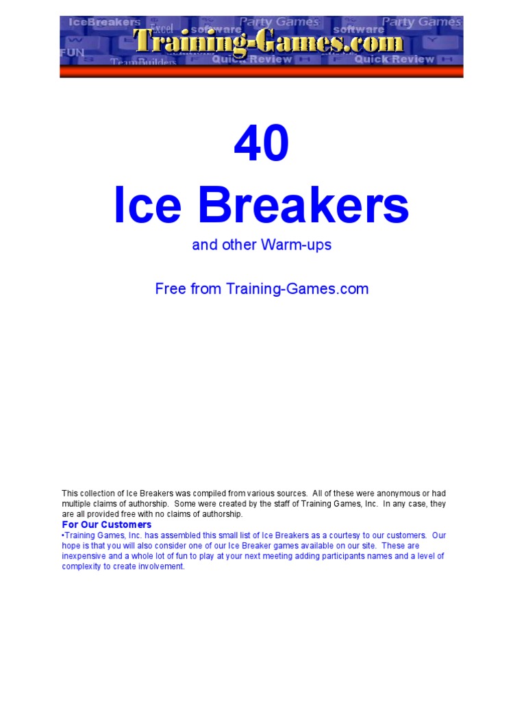 Free Icebreakers | PDF | Knot | Leisure
