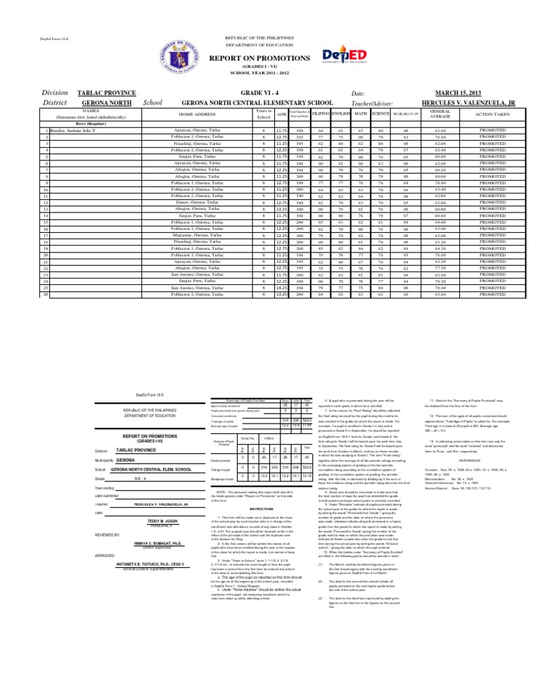 DepEd Form 18 E 2012-2013 | PDF | Government | Schools