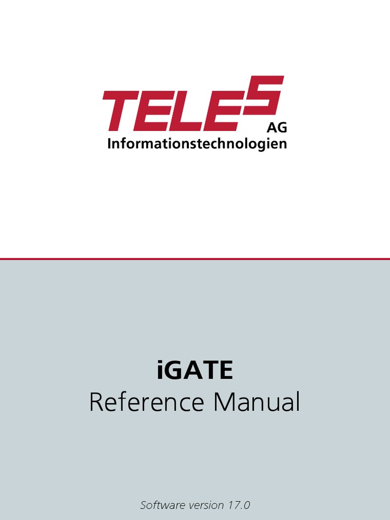 TELES iGATE 17.0 ReferenceManual 001 | PDF | Transmission Control ...