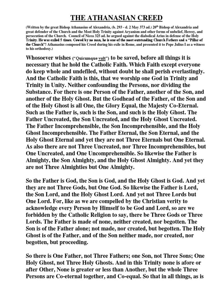 Athanasian Creed | Trinity | God