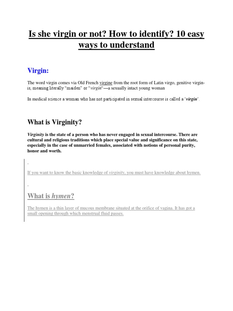Is She Virgin or Not | PDF | Virginity | Labia