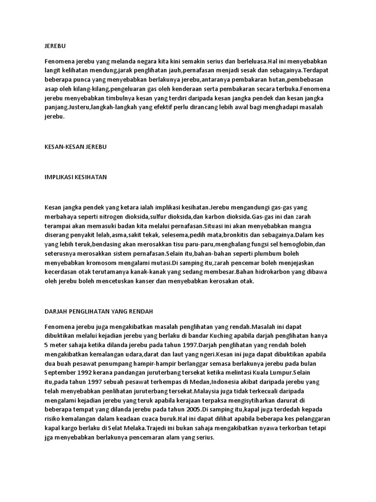 Langkah Mengatasi Jerebu | PDF