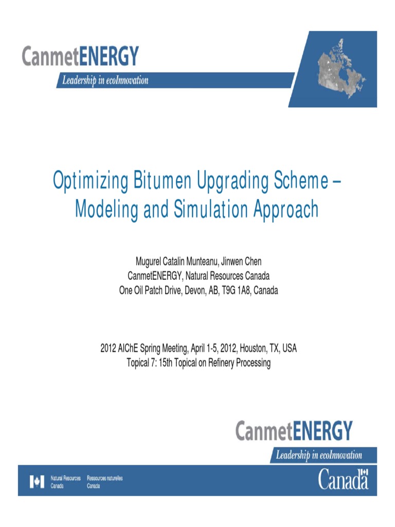 Bitumen Upgrading: Modeling & Simulation | PDF | Oil Sands | Asphalt