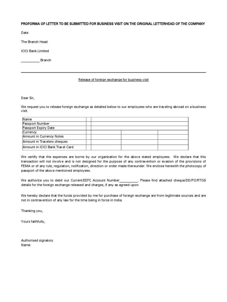 Business Letter Cum Form A2 For ICICI Bank Limited | PDF | Traveler's ... Business Letter Cum Form A2 For ICICI Bank Limited | PDF | Traveler's ...