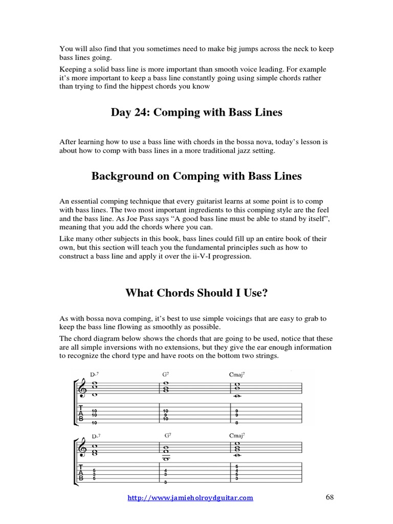 Day 24: Comping With Bass Lines | PDF | Chord (Music) | Bass Guitar