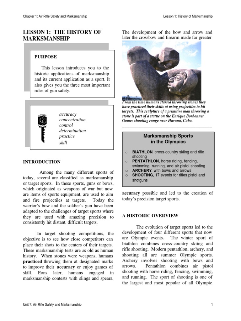 Lesson 1 - History of Marksmanship | PDF | Marksman | Precision Sports