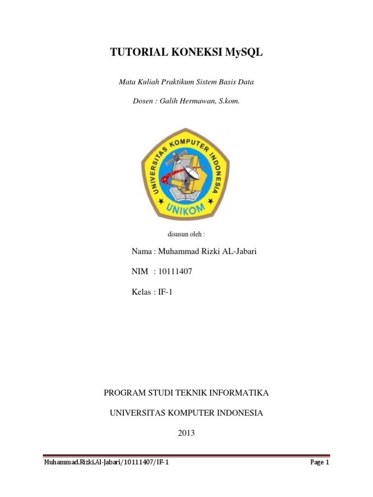 Tutorial Koneksi Mysql | PDF