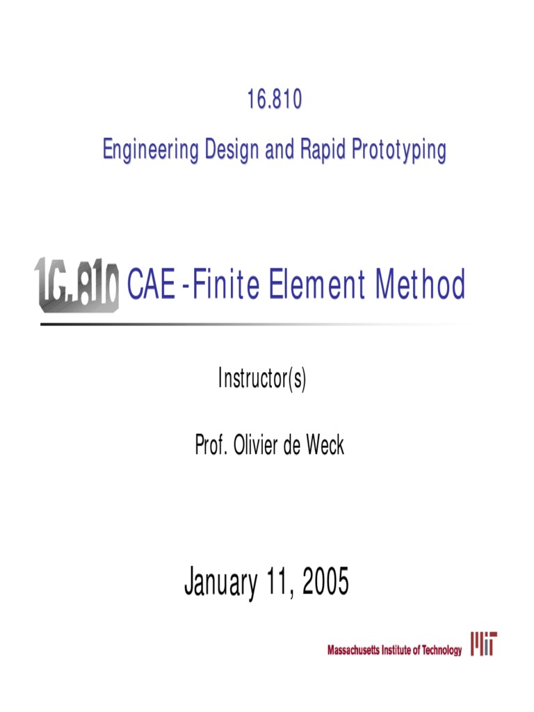 FEA Tutorial by MIT | PDF | Finite Element Method | Equations